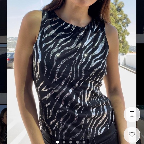 Tops | Vintage Womens Stunning Sparkly Zebra Tank | Poshmark